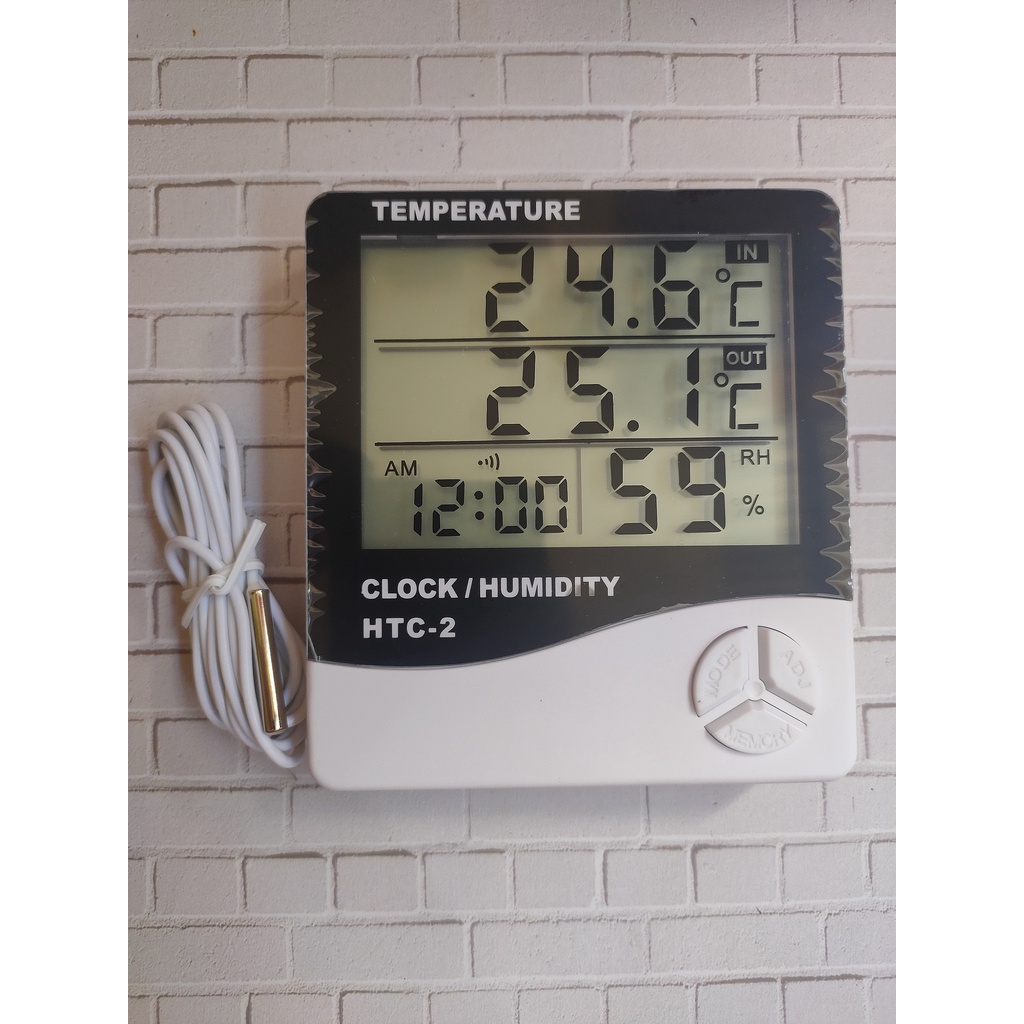 Jual HTC-2 Indoor Outdoor Thermometer Hygrometer Digital / Clock ...