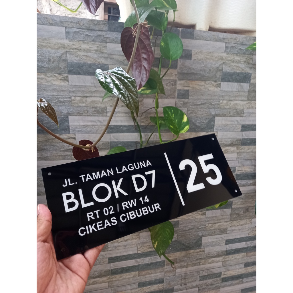 Jual Custom Nomor Rumah Acrylic | Papan Alamat Akrilik Minimalis 30 X ...