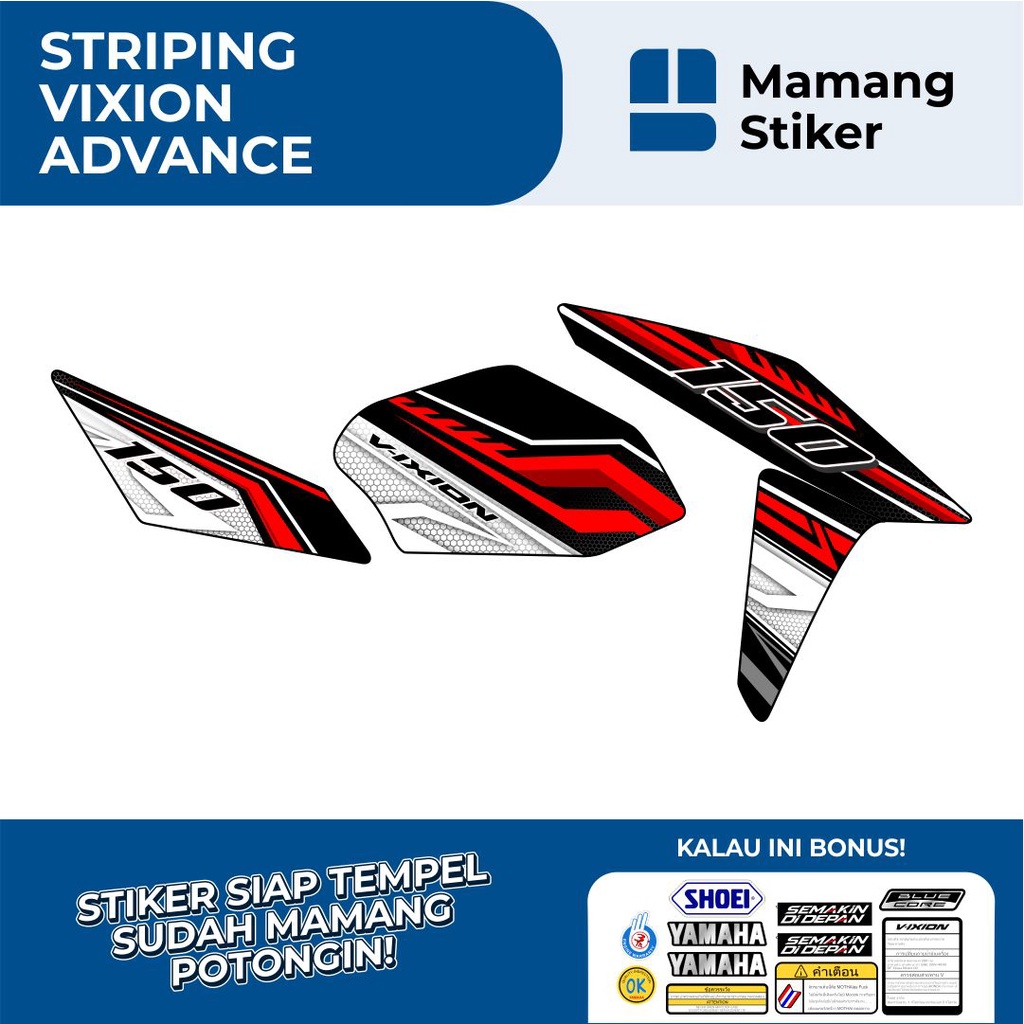 Jual STRIPING VIXION ADVAN 150 NVA VARIASI 9 ROBOT/STIKER YAMAHA VIXION ADVANCE 2015 2016 2017 ...