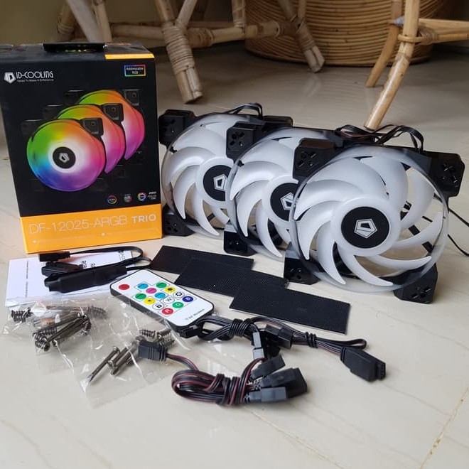 Jual ID-COOLING DF-12025-ARGB TRIO 120mm Addressable LED Sync PWM Fan | Shopee Indonesia