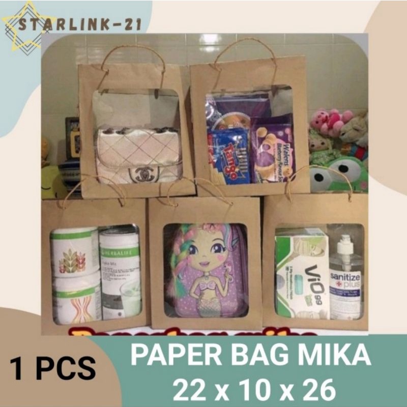 Jual PAPER BAG MIKA | Tas Kertas Mika | Paper Bag Window | Shopee Indonesia