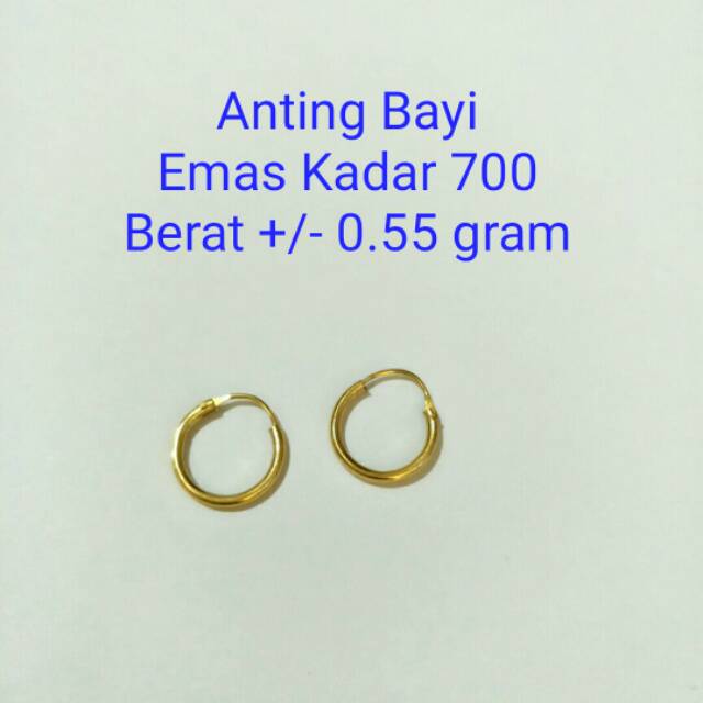 Jual Anting Bayi Bulat Emas Kadar 700. Berat antara 0.42-0.45 gram | Shopee Indonesia