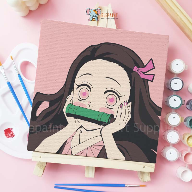 Jual Paint By Number 20x20cm Anime Demon Slayer Nezuko 2 DIY Painting ...
