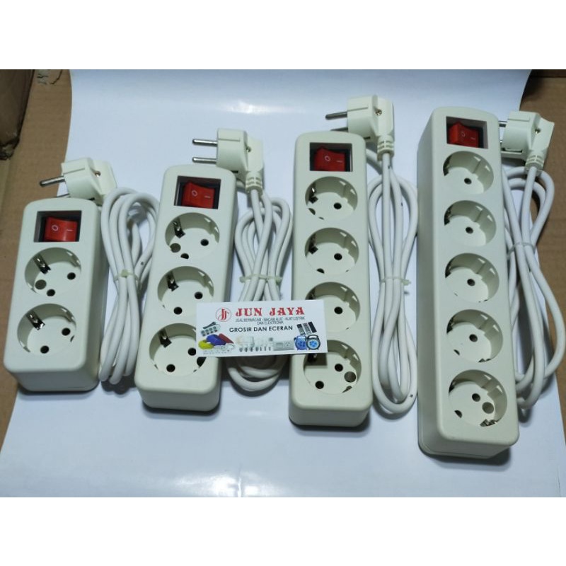 Jual stop kontak kabel/stop kontak jadi/kabel rol 1.5meter 2 3 4 ...