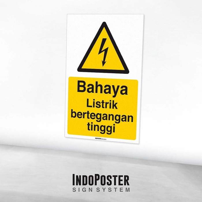 Jual Stiker Safety Sign Rambu K3 ISO Bahaya Listrik Bertegangan Tinggi ...
