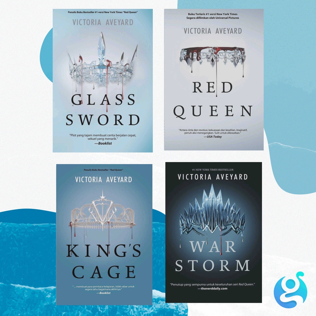 Jual Buku Novel Victoria Aveyard (Red Queen, Kings Cage, Glass Sword ...