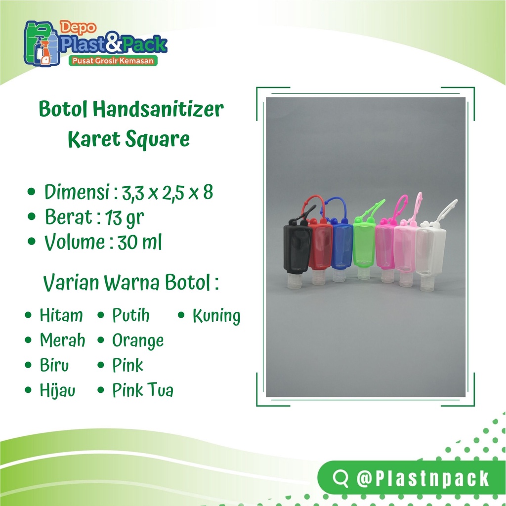 Jual Botol Handsanitizer Karet Square 30ml | Shopee Indonesia