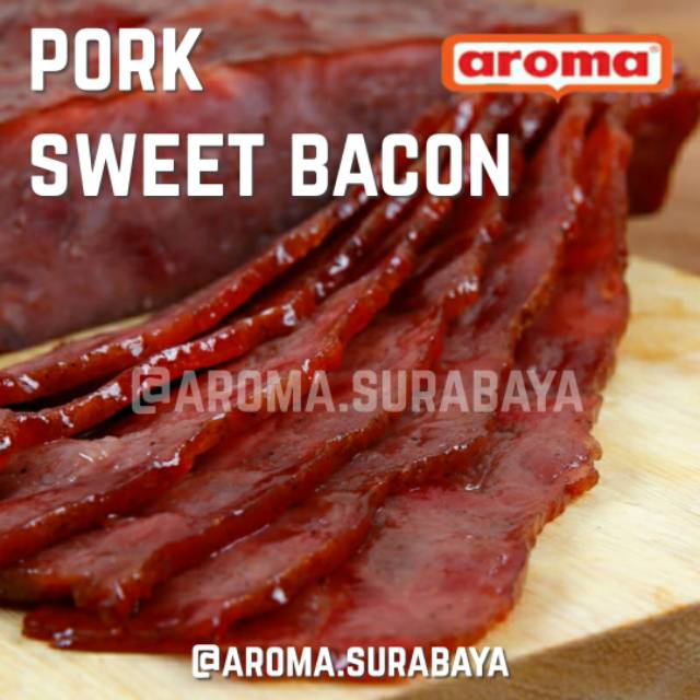 Jual AROMA Pork Sweet Bacon 250gr 1/4kg Daging Babi Asap Smoked Bacoon ...