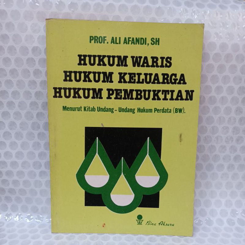 Jual HUKUM WARIS HUKUM KELUARGA HUKUM PEMBUKTIAN ORIGINAL : Prof Ali ...