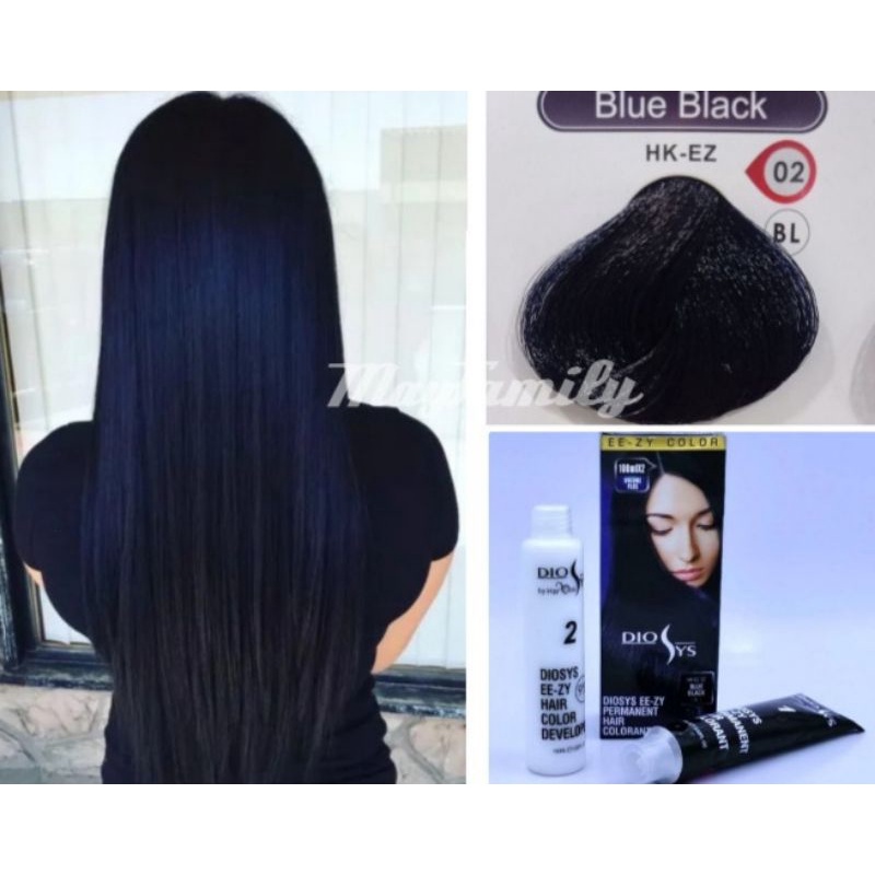 Jual Cat Rambut Diosys Blue Black Hair Color Pewarna Rambut 100ml ...