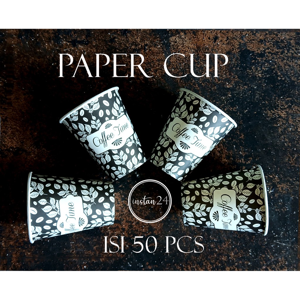 Jual Paper Cup Motif Biji Kopi 8 Oz Tanpa Tutup isi 50 pcs | Shopee Indonesia