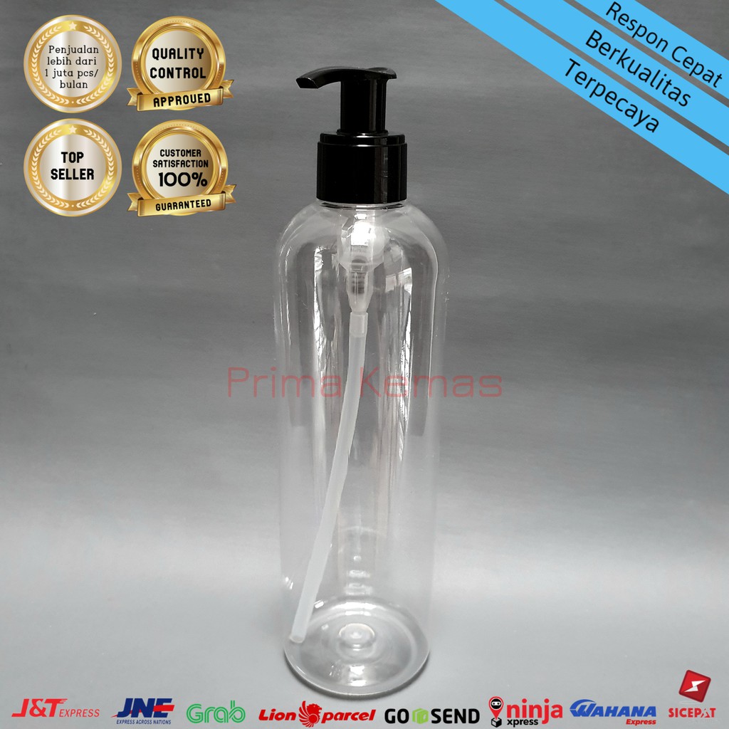 Jual Botol 500 ml & Pump Lotion neck lock - botol aseptic gel - botol ...