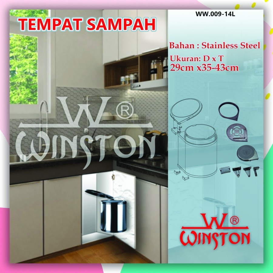 Jual PROMO !!! Tempat Sampah Tong Sampah Rak Dust Waste Bin Winston WW9 ...