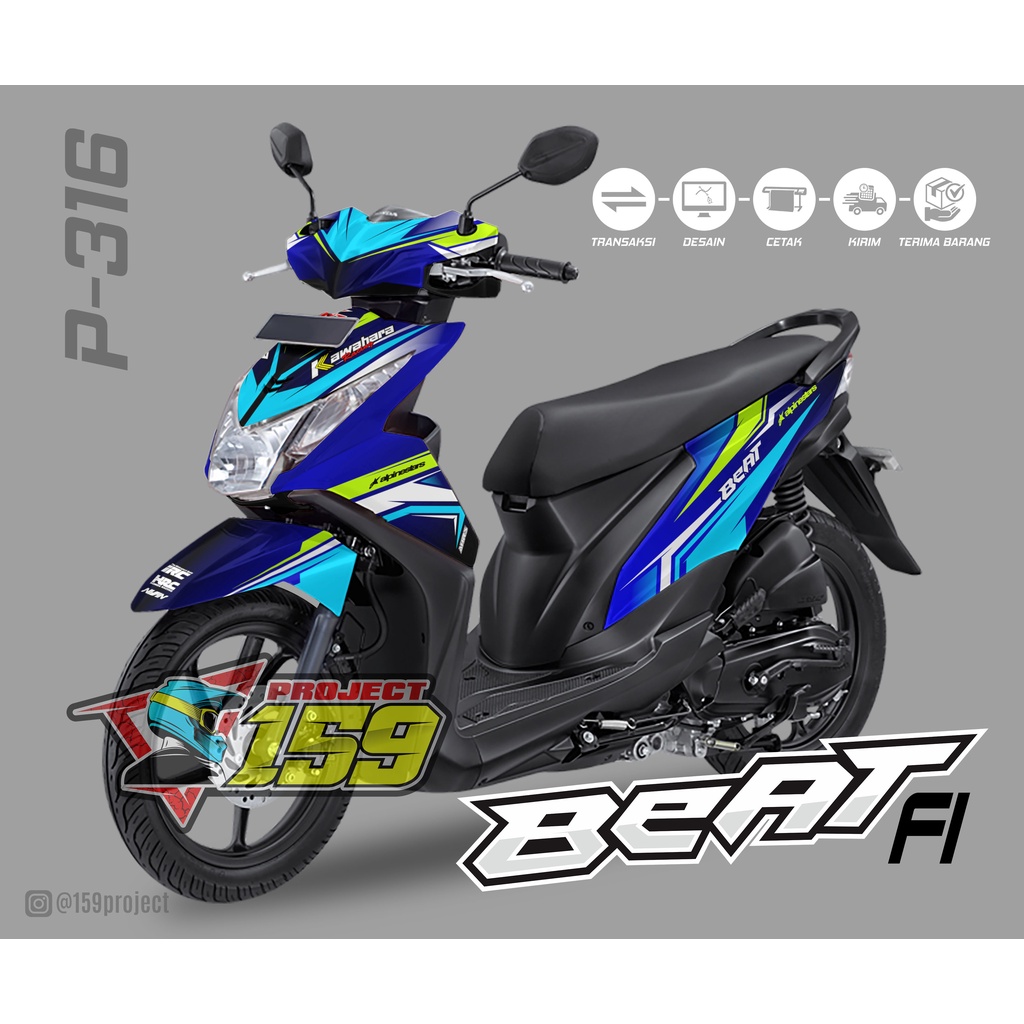 Jual Stiker Motor Beat FI 2014 - P-Road Race Livery | Shopee Indonesia