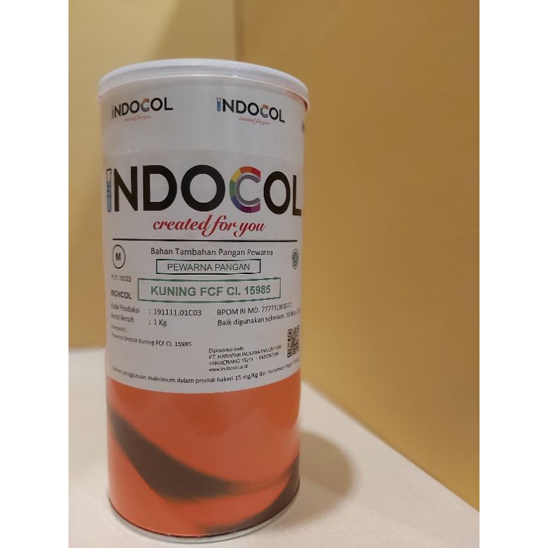 Jual Pewarna makanan Original INDOCOL sunset yellow FCF CI 15985 1 kg ...