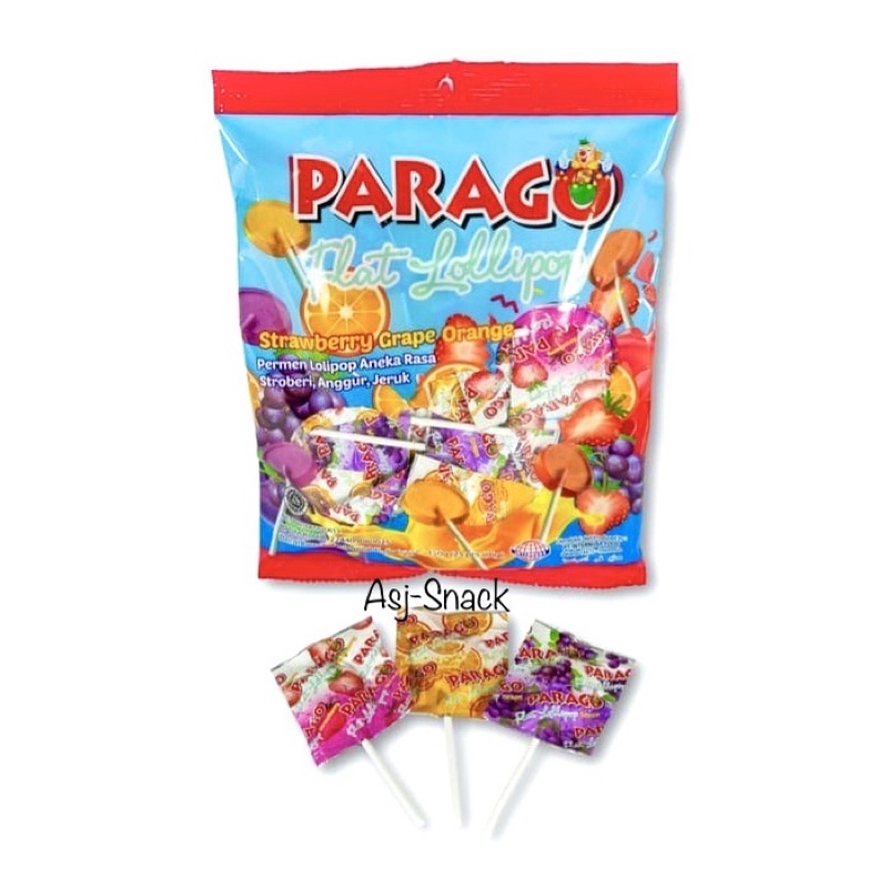 Jual Permen Parago Flat Lollipop dengan Aneka rasa buah, ( 1 pak isi 25 ...