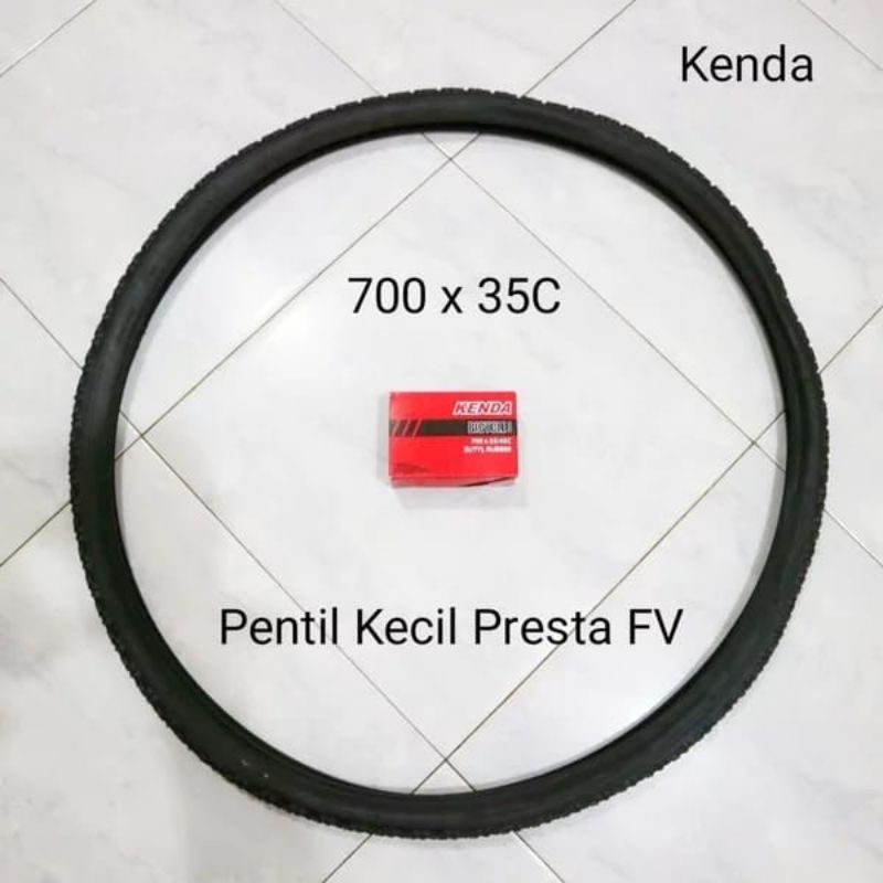 Jual PAKET BAN SEPEDA 700 X 35C KENDA DENGAN BAN DALAM PENTIL KECIL PRESTA FV UNTUK SEPEDA ...