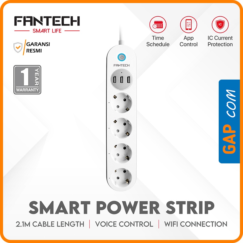 Jual Stop Kontak Colokan + USB Wifi Smart Power Strip iOS Android Fantech SPS0101 | Shopee Indonesia