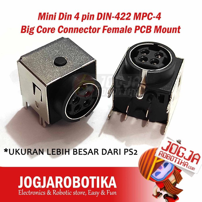 Jual Mini Din 4 pin DIN-422 MPC-4 Big Core Connector Female PCB Mount ...