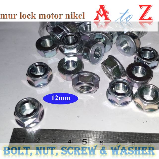 Jual Mur as roda motor 12mm nikel/mur lock as roda 12mm galvanis ...