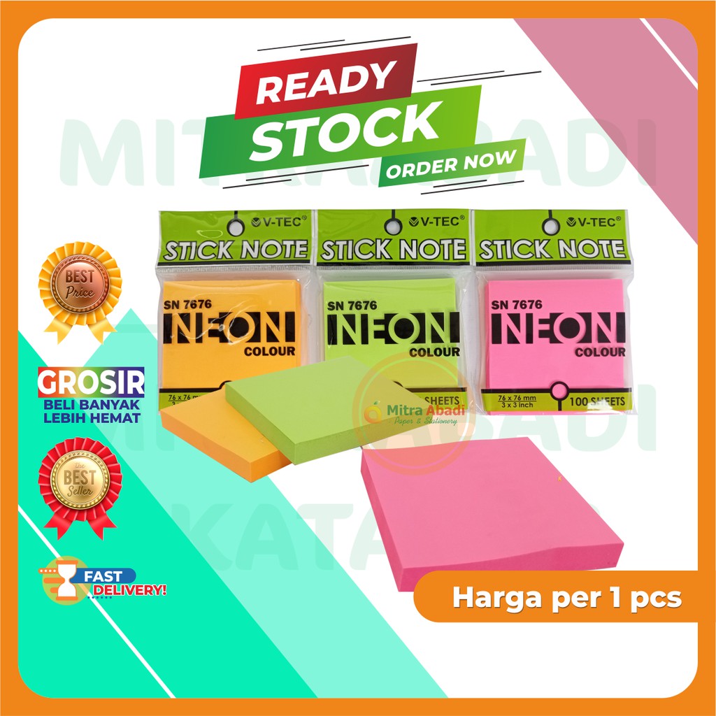 Jual STICK NOTE VTEC SN 7676 WARNA WARNI | Shopee Indonesia