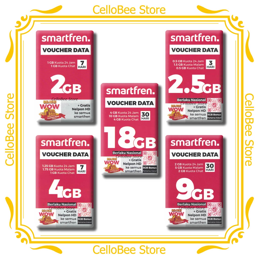Jual [Kode Only] Voucher Data Smartren Super Kuota 2.5GB / 2GB / 4GB ...