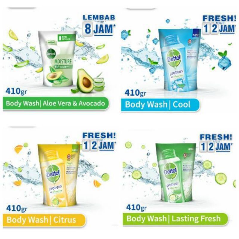 Jual DETTOL BODY WASH REFILL SBUN MANDI 410ml | Shopee Indonesia