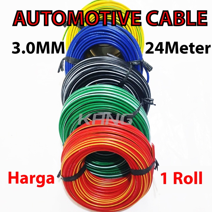 Jual [1 Roll] AUTOMOTIV CABLE KABEL OTOMOTIF AVS 3.0 MM X 24 METER AVSS 3MM | Shopee Indonesia