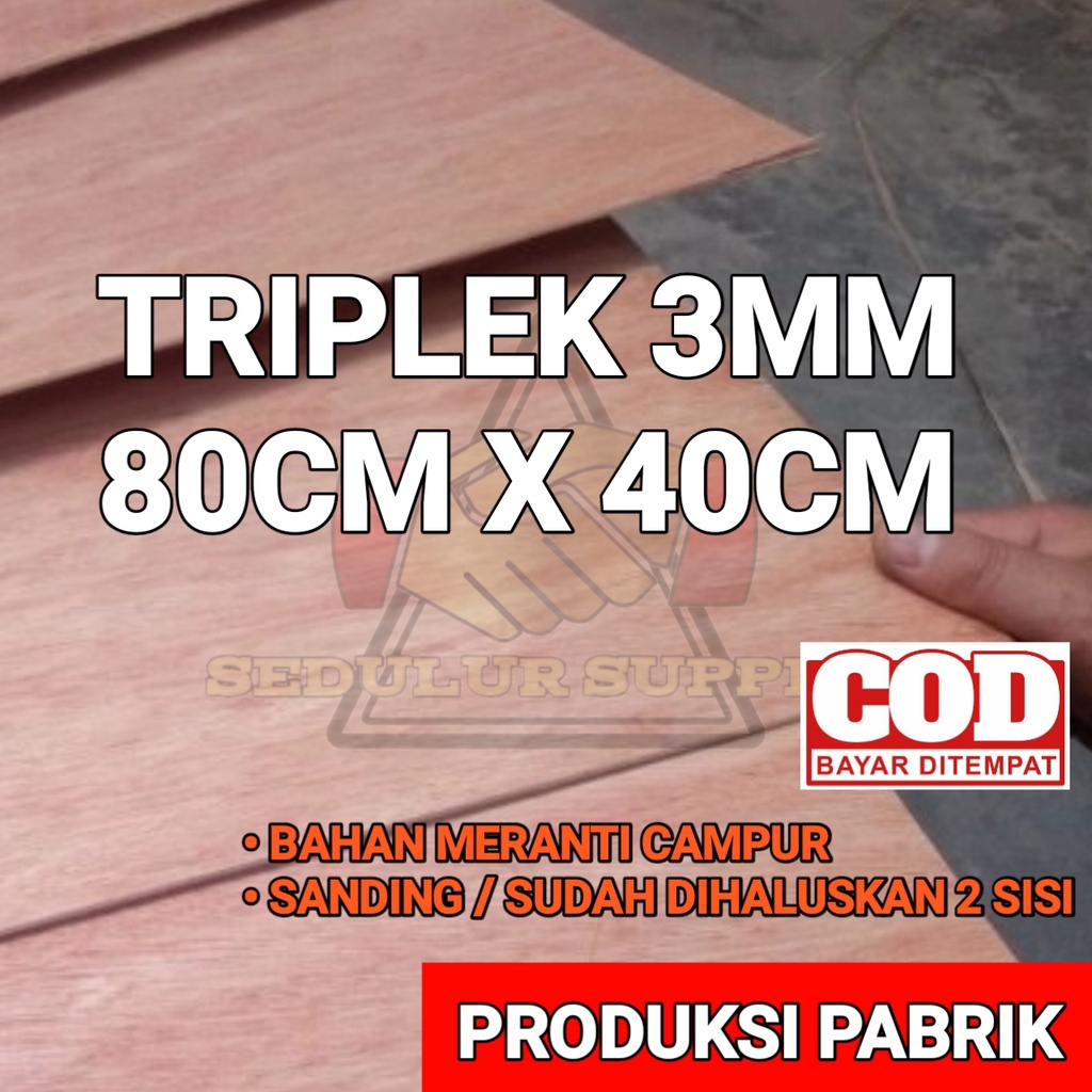 Jual TRIPLEK 3mm / MULTIPLEK 3MM MERANTI CAMPUR UTY UKURAN 80 x 40cm ...