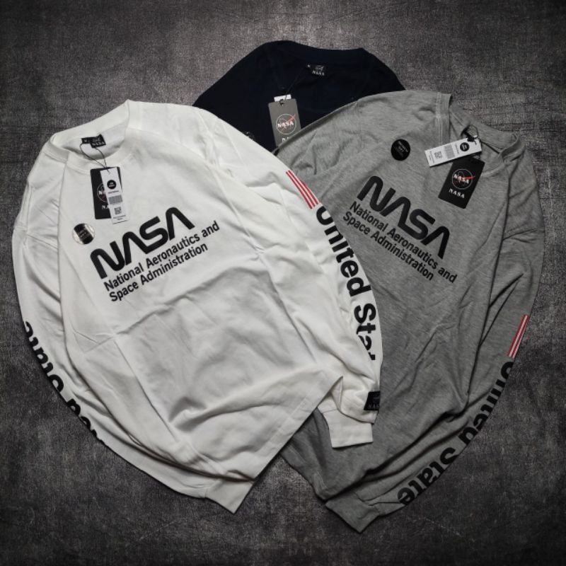 Jual KAOS NASA LENGAN PANJANG NASA UNITED STATE LONGSLEEVE NASA LOGO ...