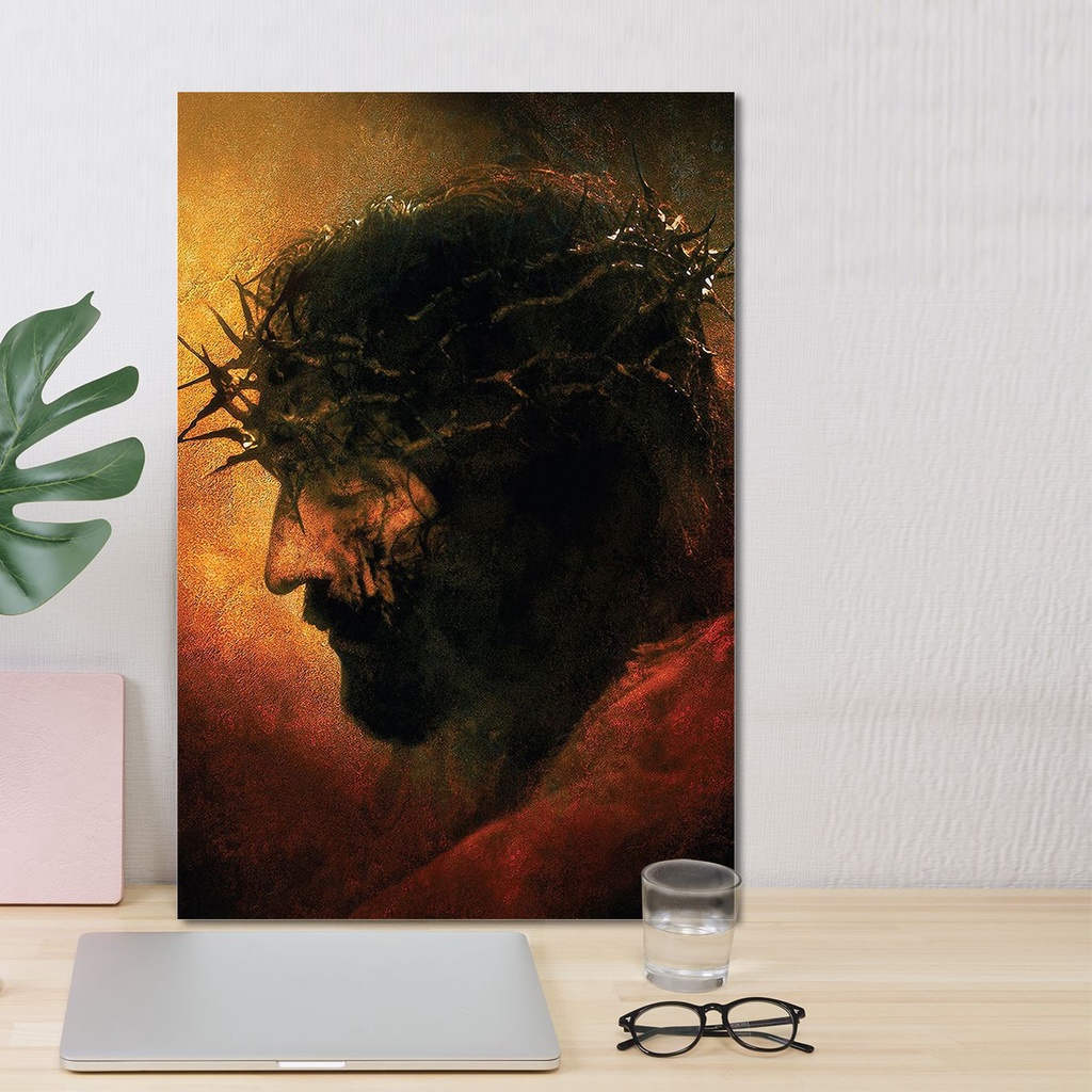 Jual lukisan printing yesus bingkai spanram bahan banner flex bukan ...