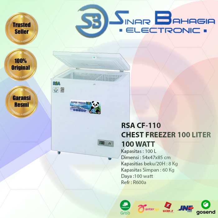 Jual RSA CF-110 CHEST FREEZER 100 LITER 100 WATT (NEW) (KHUSUS BANDUNG ...