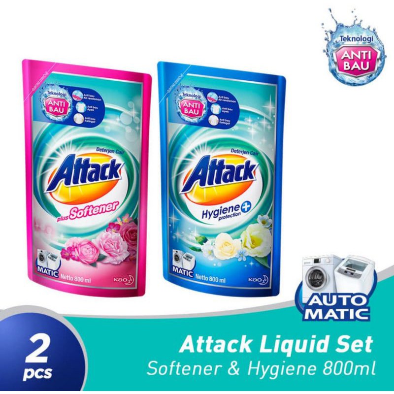 Jual Attack Liquid Set: Hygiene Clean Maximizer 800ml & Softener 800 ml ...