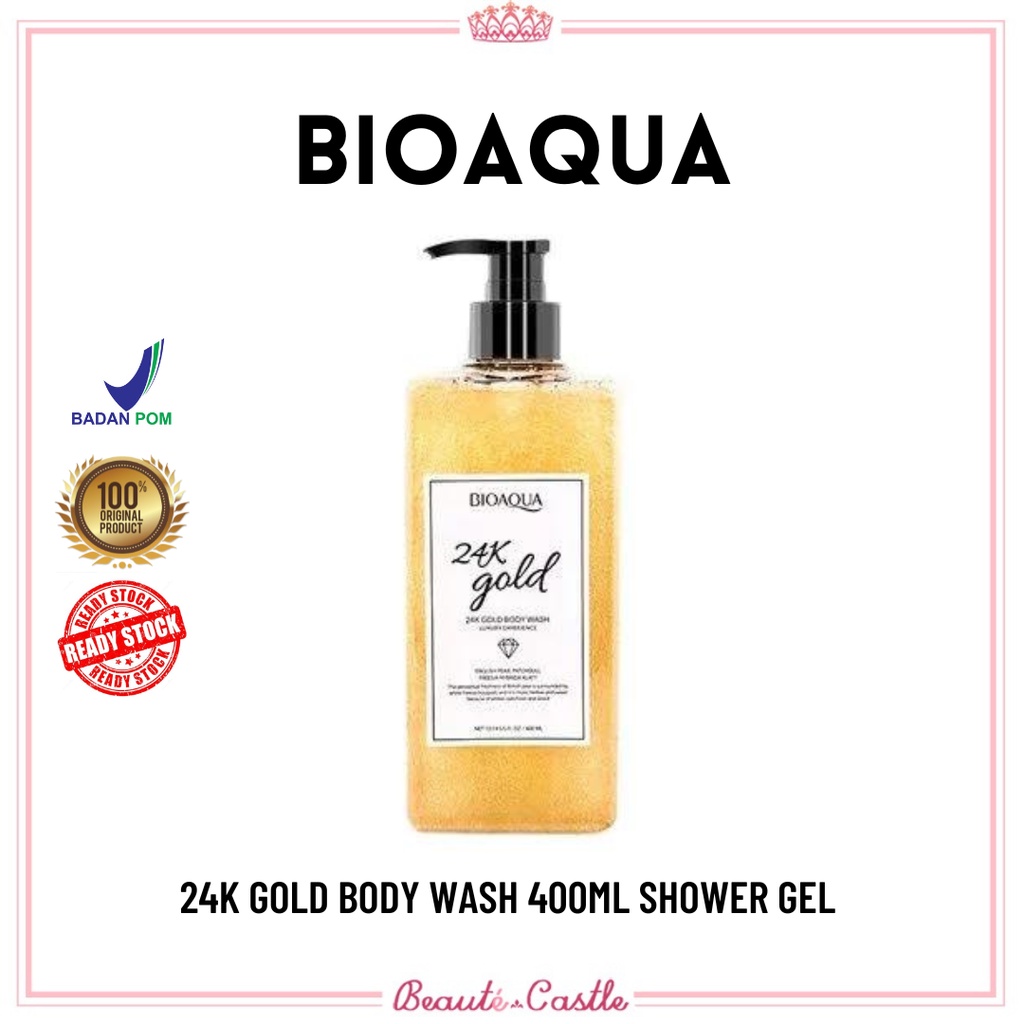 Jual BIOAQUA 24K Gold Body Wash 400ml Shower Gel / Sabun Mandi Cair | Shopee Indonesia