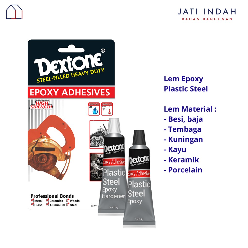 Jual Lem Epoxy Plastic Steel Dextone Tube 48 gram 5 Menit | Lem ...