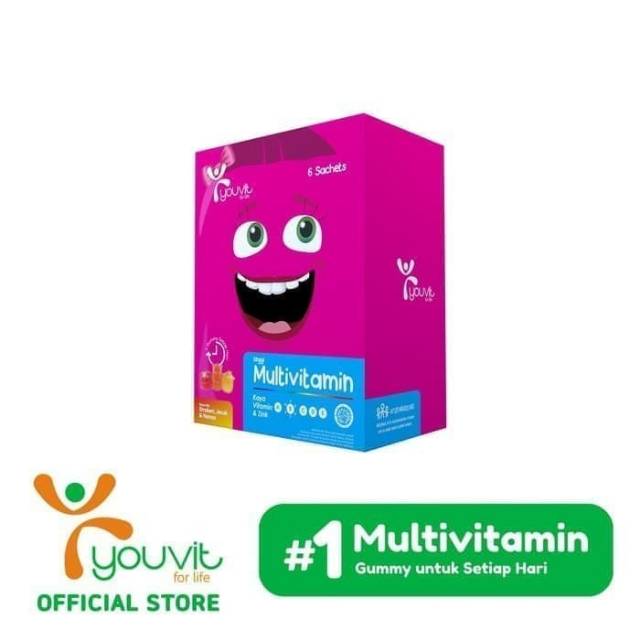 Jual Youvit multivitamin gummy anak 1 box isi 6 sachet | Shopee Indonesia