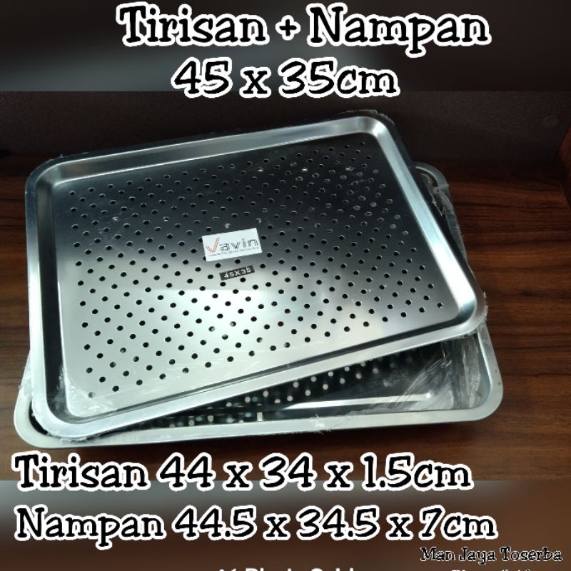 Jual Saringan dan Nampan besar / Tirisan Gorengan besar 45 x 35cm ...