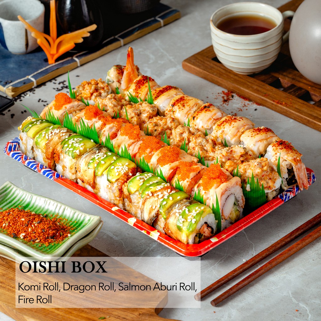 Jual OISHI BOX | MEDIUM SIZE SUSHI PLATTER ISI 32PCS | BIRTHDAY SUSHI ...