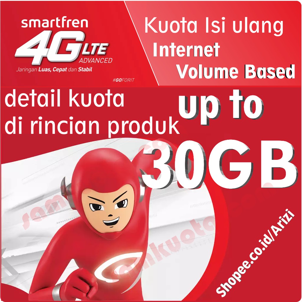Jual paket data internet kuota isi ulang smartfren 3GB 4GB 5GB 8GB 10GB 8GB 15GB 16GB 30GB ...