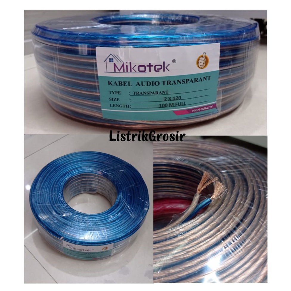 Jual Kabel Monster Kabel Transparan 2x120 Kabel Audio Speaker 100m Full ...