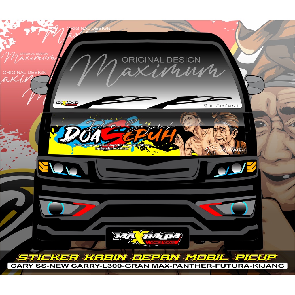 Jual Sticker Kabin Depan Mobil Pickup / Decal sticker Kabin Depan Mobil L300 / Carry SS / New ...