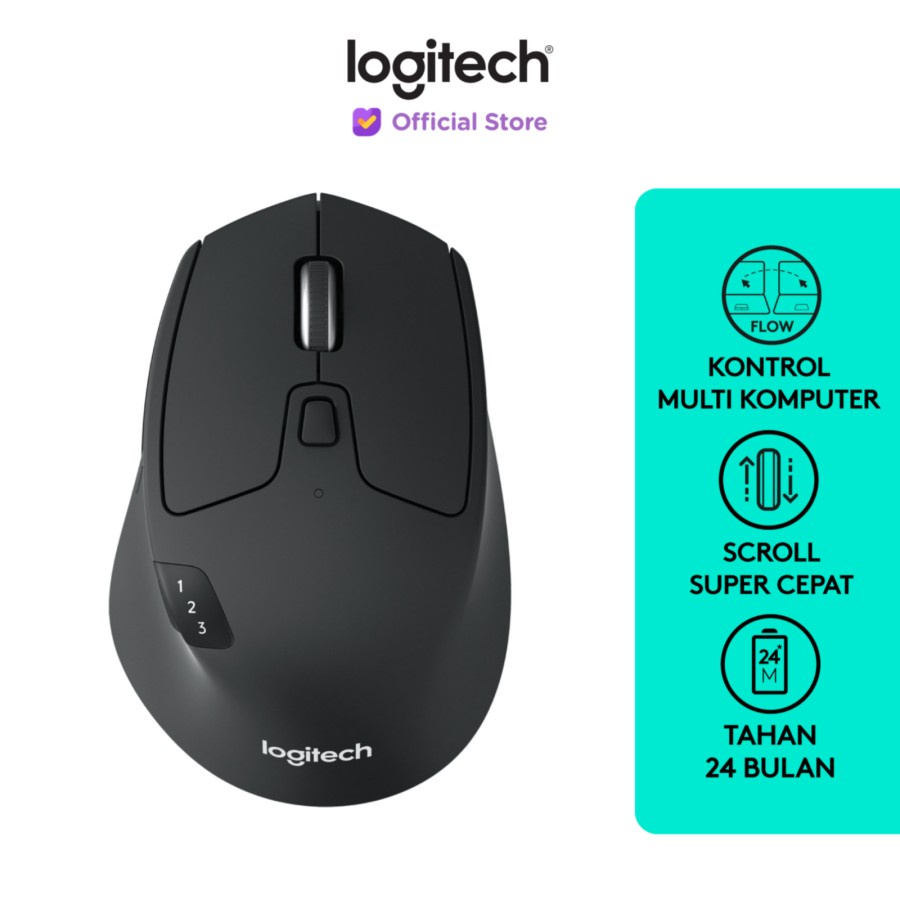 Jual Logitech M720 Mouse Wireless Bluetooth Multi-Device Hyper Fast ...