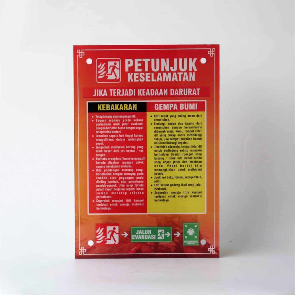 Jual Poster Pesan Keselamatan - Gempa dan Kebakaran, Poster K3, Poster ...
