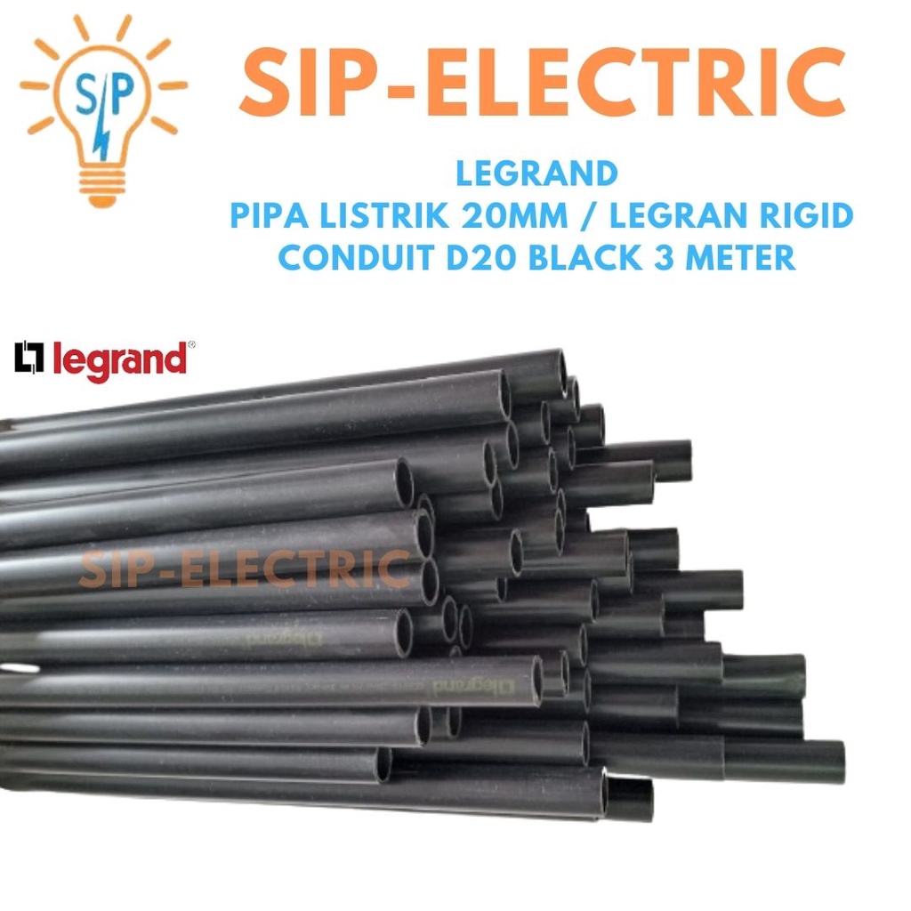 Jual Legrand Pipa Listrik 20Mm / Legran Rigid Conduit D20 Black 3 Meter ...