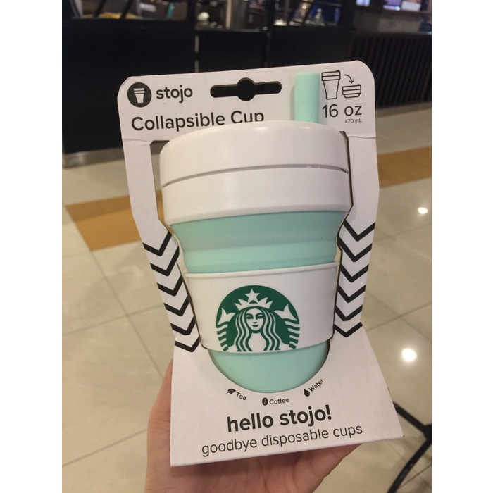 Jual Starbucks New Stojo Collapsible Cup (Tosca Colour) | Shopee Indonesia