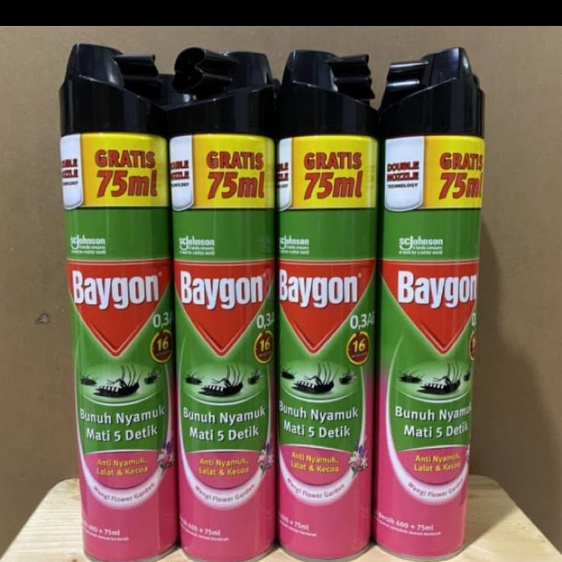 Jual Baygon Aerosol Semprot 600ml Extra 75ml Flower Garden | Shopee ...