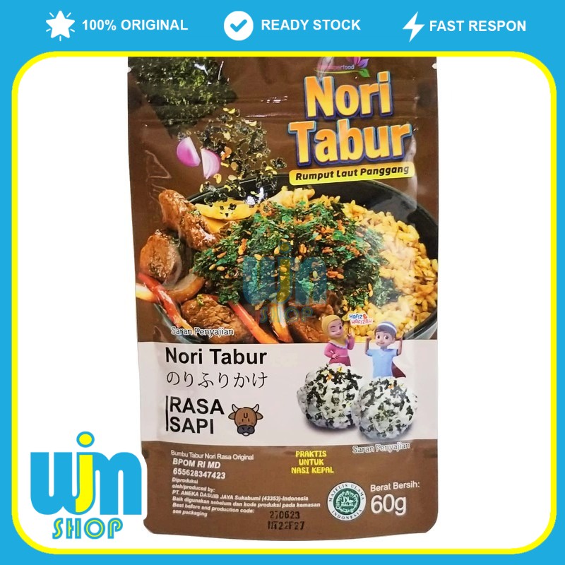 Jual Nori Tabur Sapi 60 gr Rumput Laut Panggang Java Super Food ...
