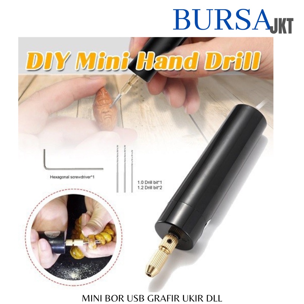 Jual MESIN BOR MINI LISTRIK USB 5V BOR TANGAN DRILL CHUCK 13000 RPM ...