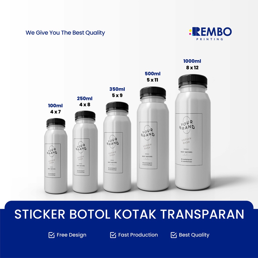 Jual CETAK STICKER LABEL BOTOL KOTAK TRANSPARAN | Shopee Indonesia