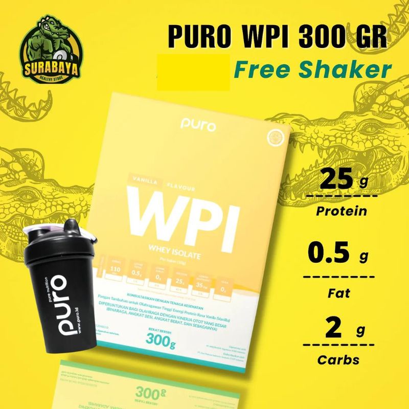 Jual Puro WPI Whey Protein Isolate Grass Fed 300 Gram Labdoor Susu Diet ...